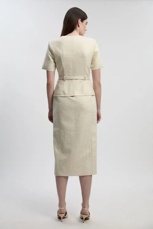 Karen Millen Tweed Bow Midi Dress