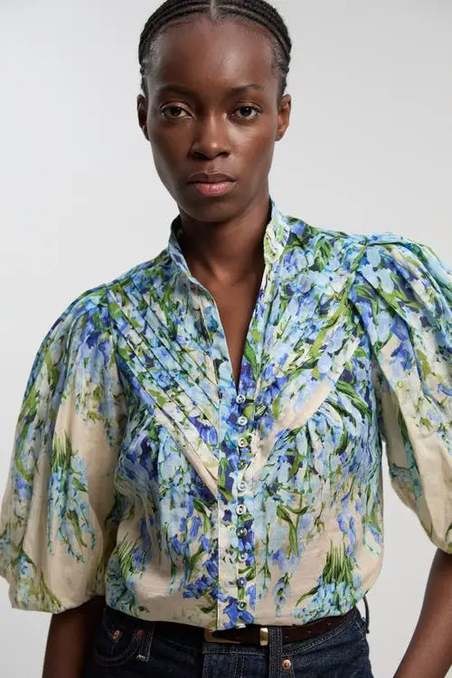Karen Millen Floral Puff Sleeve Blouse