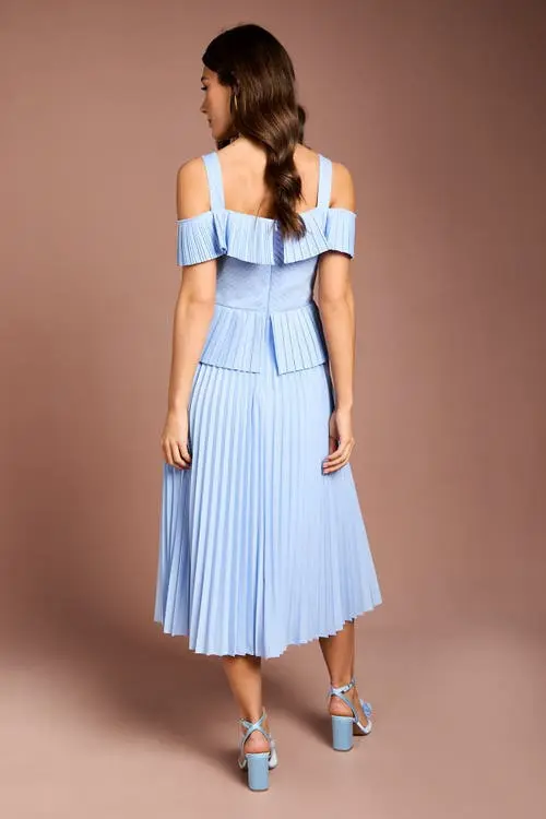 Coast Pleated V-neck Midi Dress