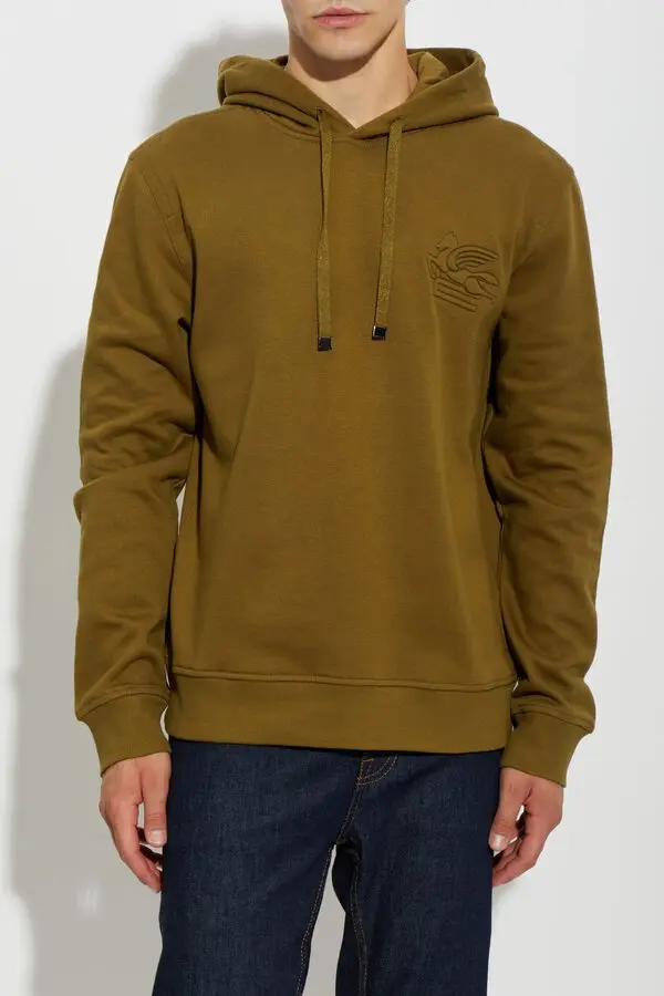 Etro Cotton Hoodie With Pegasus Motif