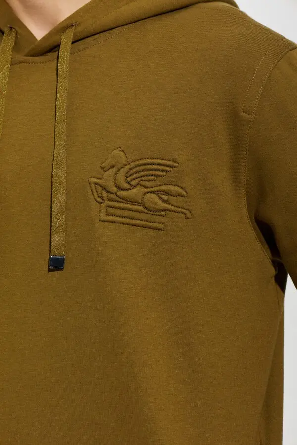 Etro Cotton Hoodie With Pegasus Motif