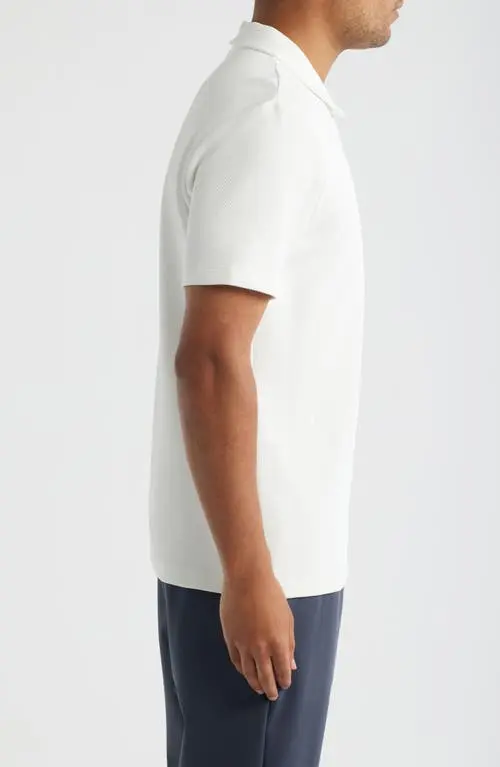 REISS Forno Jacquard Half Zip Polo - White