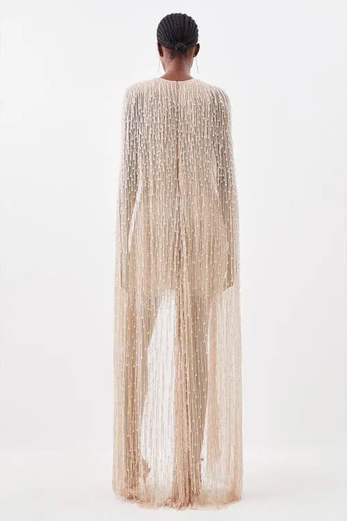 Karen Millen Fringe Cape Mini Dress