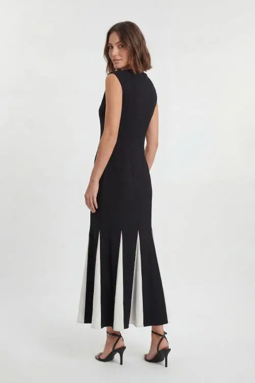 Karen Millen Maxi Dress With Contrast Godet Detail