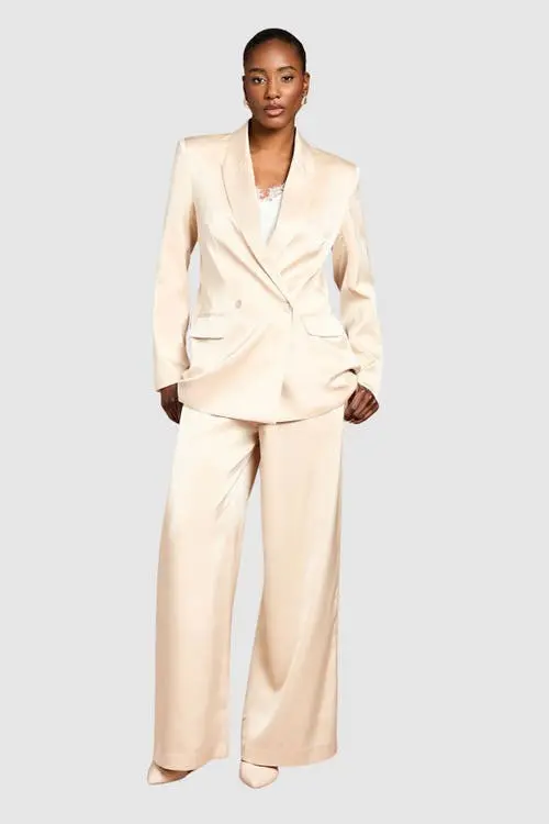 Coast Satin Double-breasted Tailored Blazer