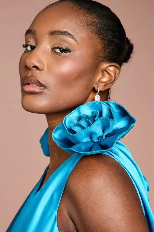 Coast Corsage Satin V-neck Maxi Dress - Teal