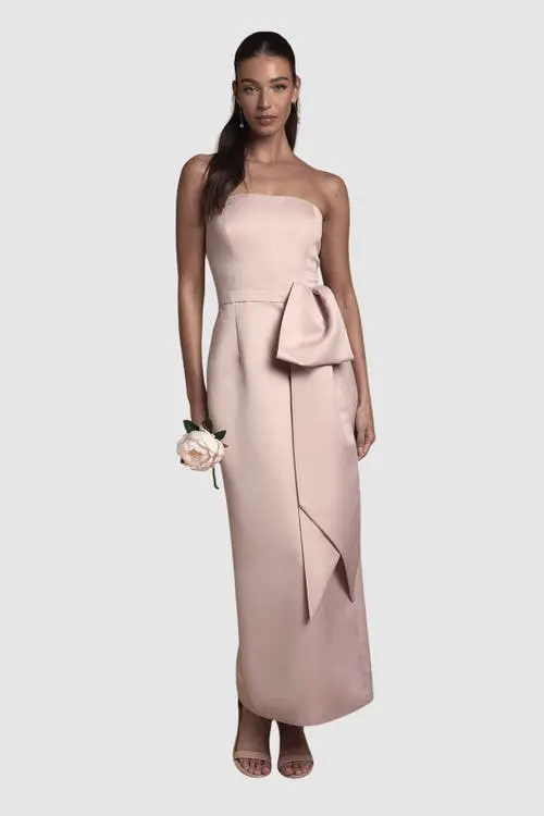 Coast Bandeau Bow-waist Maxi Dress - Blush