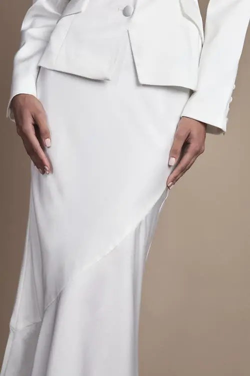 Coast Satin Side-split Fitted Midi Skirt