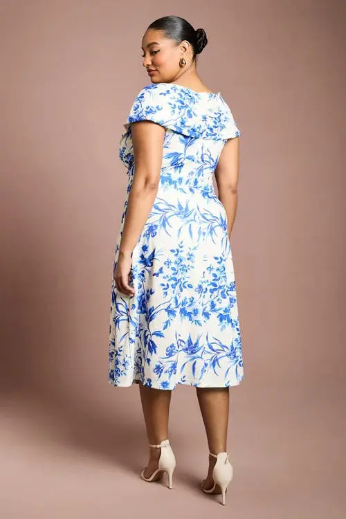 Coast Bardot Printed Wrap Midi Dress