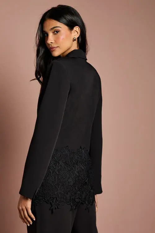 Coast Single Breasted Embroidered Lace Blazer