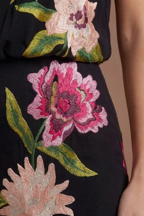 Coast Floral Embroidered Halter Neck Maxi Dress
