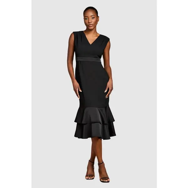 Coast Crepe Peplum Dress - Black
