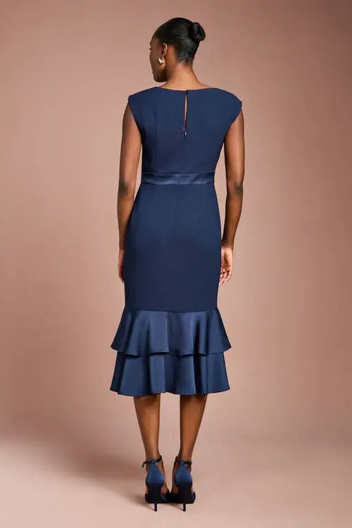 Coast Crepe Peplum Dress - Navy