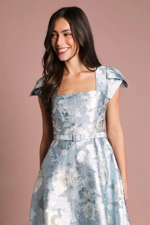 Coast Printed Belted Midi Dress