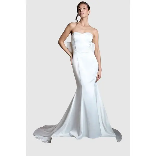 Coast Strapless Bow Fishtail Gown - Ivory