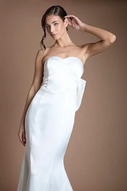 Coast Strapless Bow Fishtail Gown