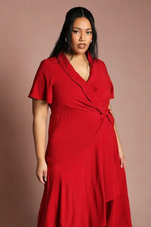 Coast Plus Twist Wrap Waist Midi Dress