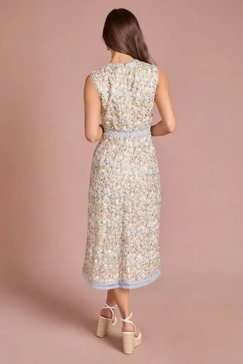 Coast Embroidered Floral Fitted Midi Dress