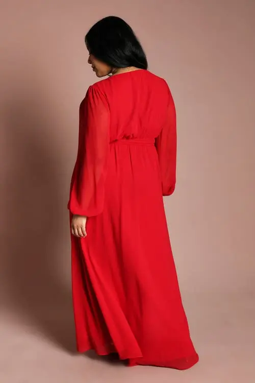 Coast Plus V-neck Wrap Maxi Dress