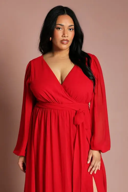 Coast Plus V-neck Wrap Maxi Dress