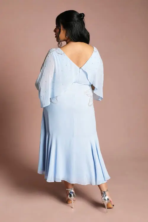 Coast Plus Cape Sleeve Midi Dress