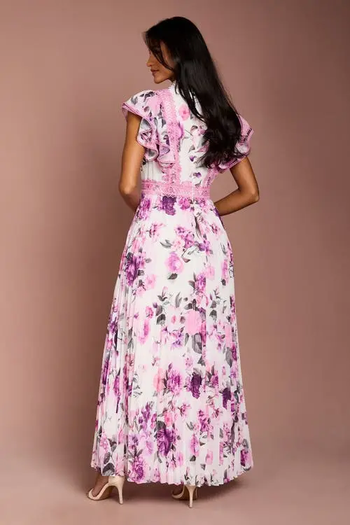 Coast Petite Lace Collar Frill Maxi Dress