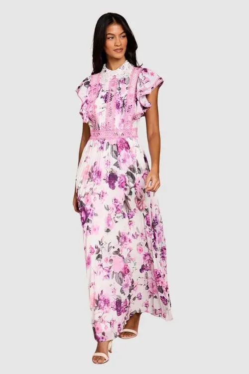 Coast Petite Lace Collar Frill Maxi Dress - Ivory