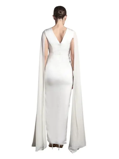Coast Cape Sleeve Satin Maxi Dress