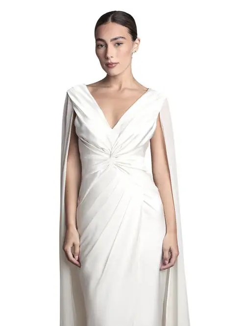 Coast Cape Sleeve Satin Maxi Dress