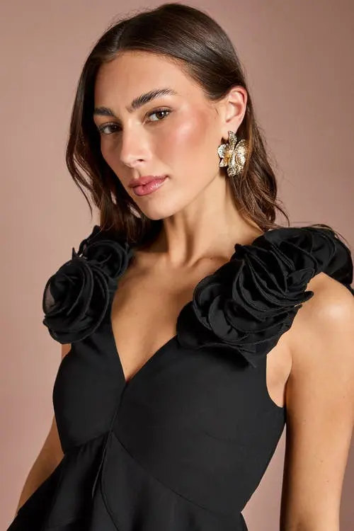 Coast Floral Chiffon V-neck Peplum Top