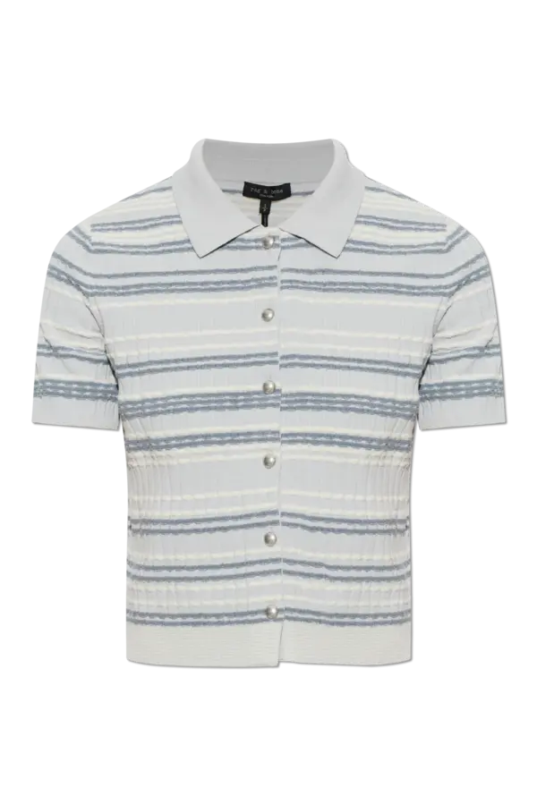Rag & Bone Short Sleeve Cardigan - Blue