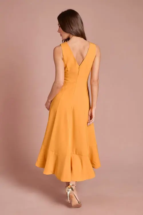 Coast Crepe Ruffle Low Back Dress