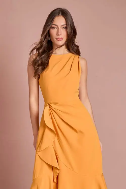Coast Crepe Ruffle Low Back Dress