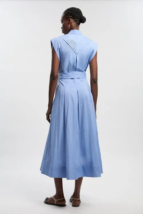 Karen Millen Cotton Tie Waist Midi Dress