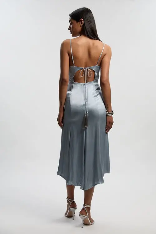 Karen Millen Satin Strappy Midi Dress
