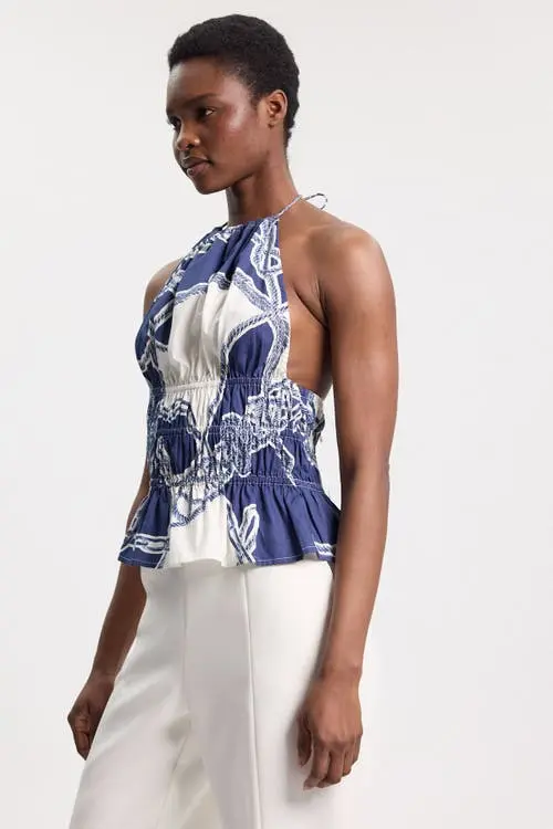 Karen Millen Chain Print Halter Top