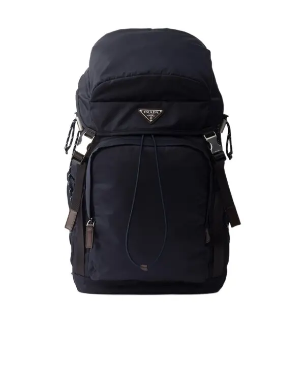 Prada Re-nylon And Leather Backpack - Navy Blue