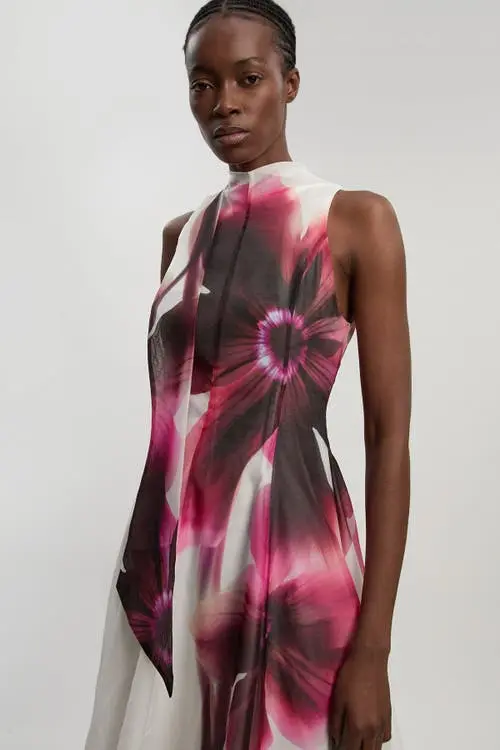 Karen Millen Sleeveless High Neck Midi Dress