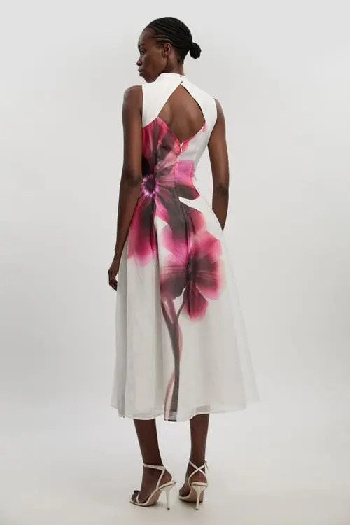Karen Millen Sleeveless High Neck Midi Dress