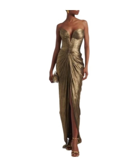 MARIA LUCIA HOHAN Alessandra Gathered Silk Bustier Gown