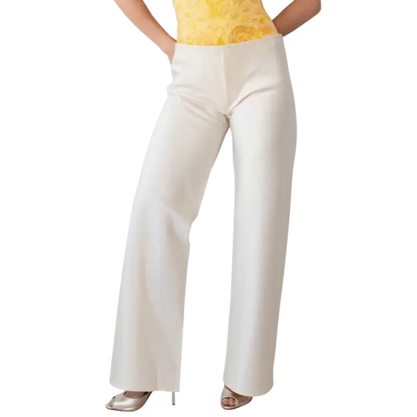 SELF-ADORE Olivette Satin Feel Wide Leg Pants - Oat