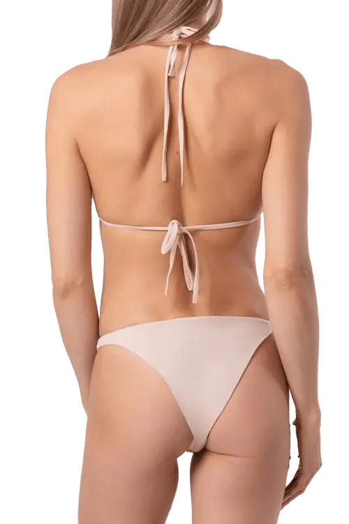 SELF-ADORE High Tide Hand Beaded Bikini Bottom - Sand