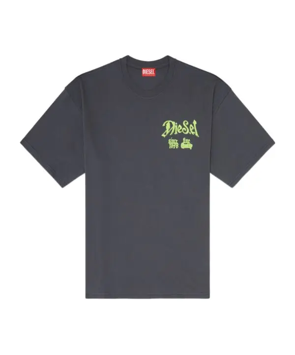 DIESEL® Cotton T-shirt With Flock Graphic