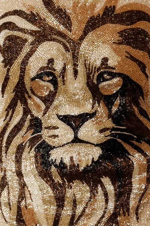 SELF-ADORE Lion Hand Beaded Embellished Mini Dress