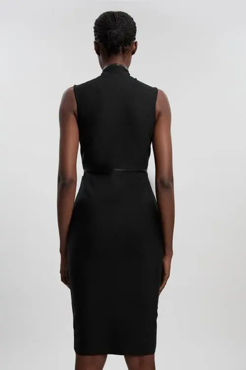 Karen Millen Military Bandage Midi Dress