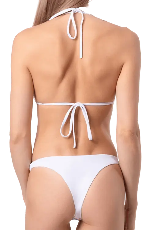 SELF-ADORE Limoncello Hand Beaded Triangle Bikini Top