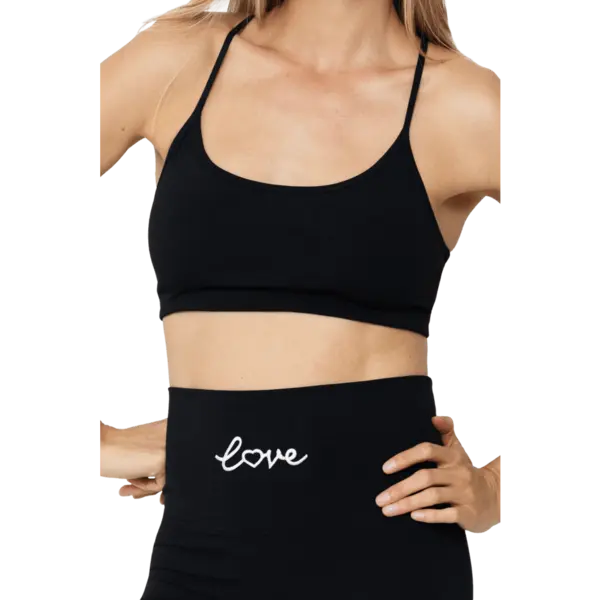 SELF-ADORE Adore Yourself Premium Sports Bra Top - Black