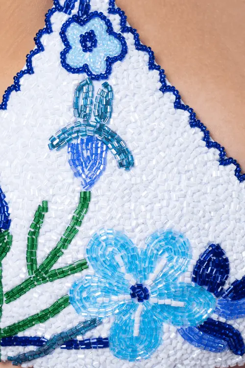 SELF-ADORE Euro Summer Hand Beaded Bikini Top