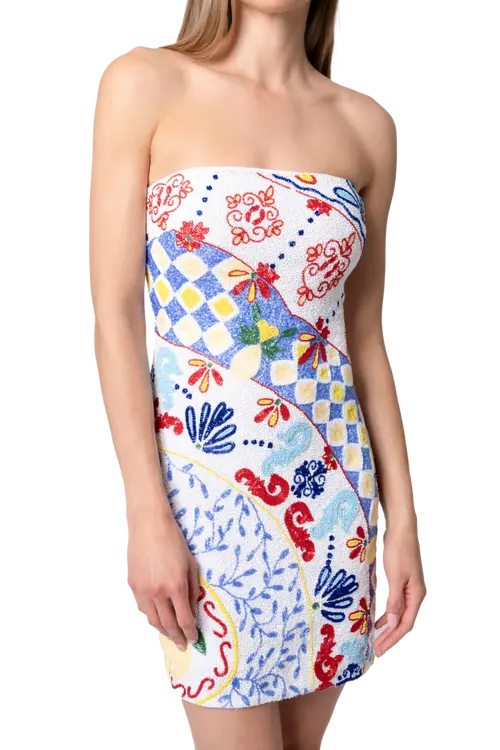 SELF-ADORE Senorita Hand Beaded Embellished Mini Dress