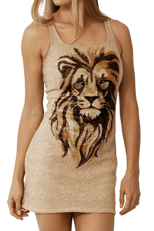 SELF-ADORE Majesty Hand Beaded Embellished Mini Dress